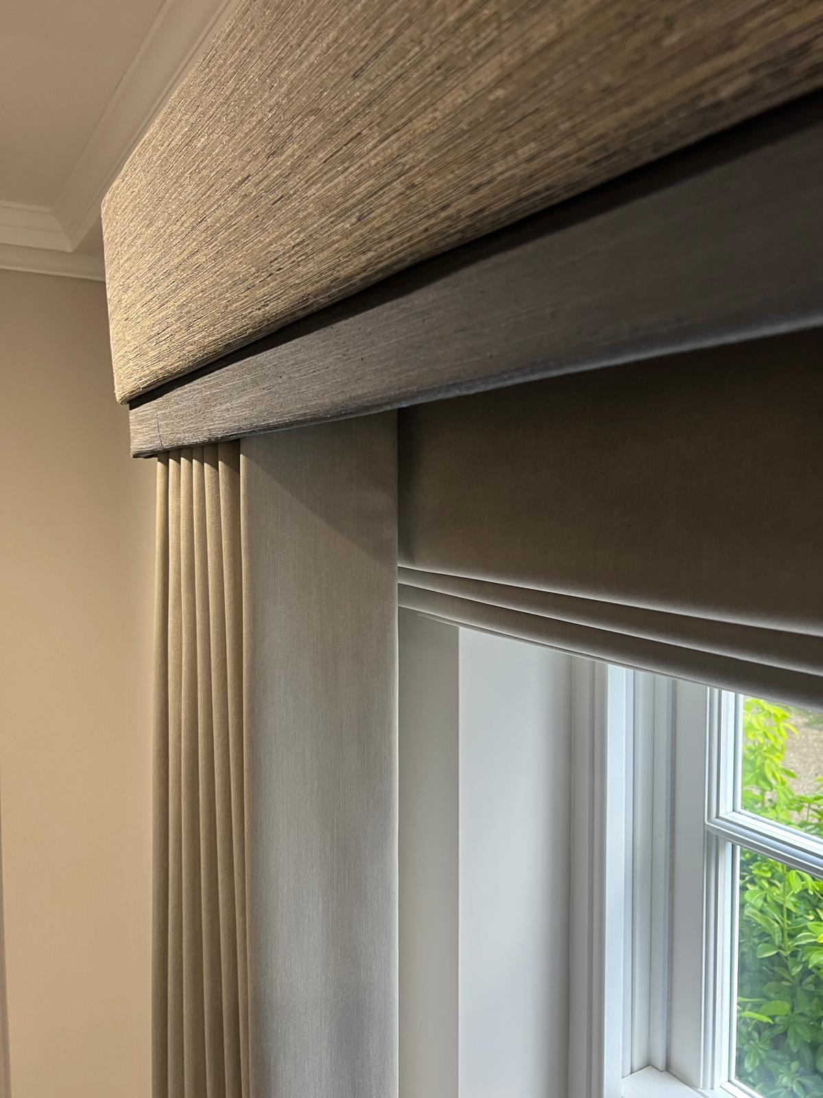 Pelmets with curtains and roman blinds - Hue House